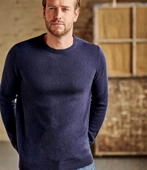 Bleu nuit Pull à col rond Homme Laine d agneau Woolover FR