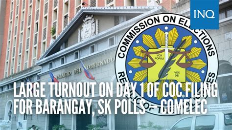 Large Turnout On Day 1 Of COC Filing For Barangay SK Polls Comelec