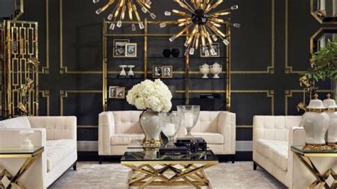 Gray Black White And Gold Living Room Baci Living Room