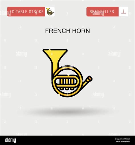 French Horn Simple Vector Icon Stock Vector Image Art Alamy