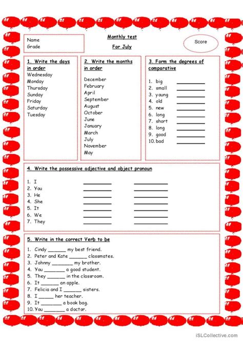 Beginner Test English Esl Worksheets Pdf Doc