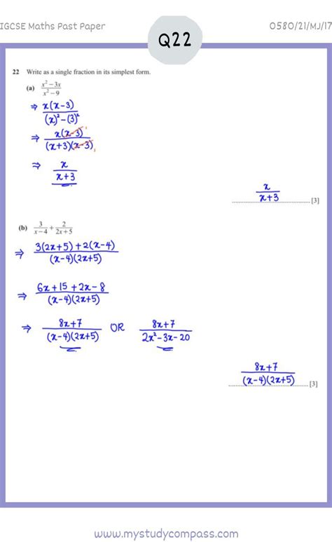 cie igcse maths 0580 21 m j 17 solved past paper question 22 igcse maths j 17 maths