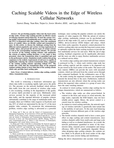 pdf caching scalable videos in the edge of wireless cellular networks