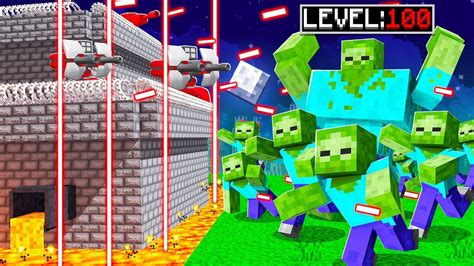 Invasión ZOMBIE MUTANTE vs La Aldea Mas SEGURA de Minecraft YouTube