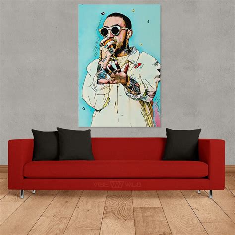 Mac Miller Canvas Art Painting Abstract Colors Mac Miller Etsy