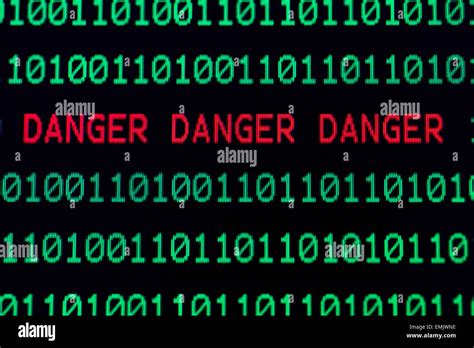 Danger Message On Computer Screen Stock Photo Alamy