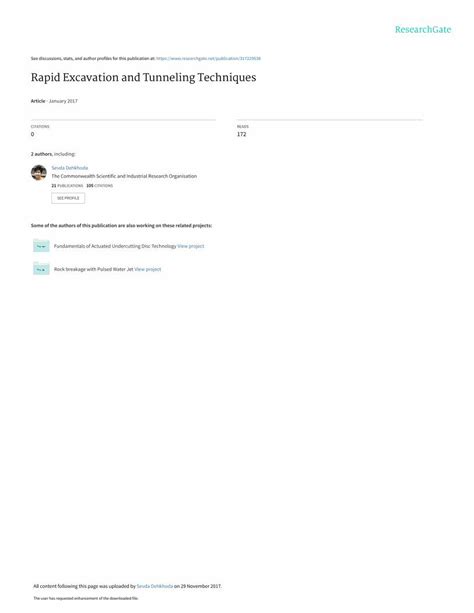 pdf rapid excavation and tunneling techniques · 101 rapid excavation and tunneling techniques