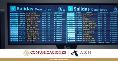 AICM Ajusta Sus Pantallas Para Mostrar Horarios Oficiales De Los Vuelos