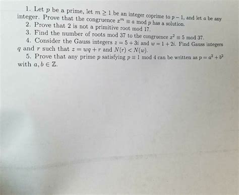 solved 1 let p be a prime let m 2 1 be an integer coprime