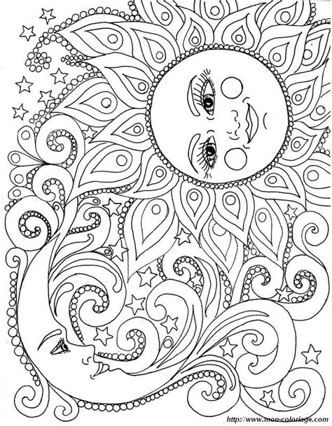 Coloriage Lune Etoile Soleil Coloriage Lune 155576 Nature Album