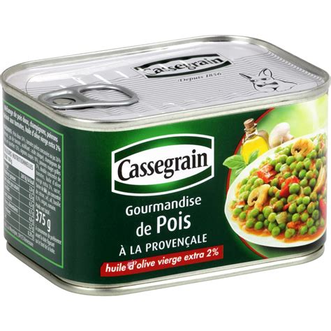 Légumes cuisinés pois à la provençale CASSEGRAIN la boite de 375 g à