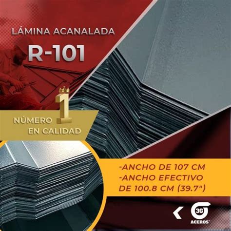Lámina Galvanizada R101 Zintro Alum y Pintro Calibres 22 24 26 28