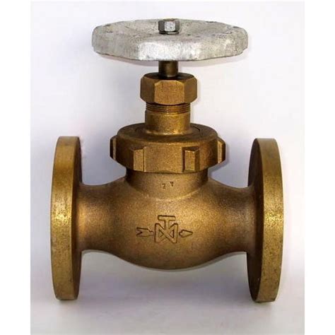 Valvula Globo Bronze Flangeada Conexion Tubos