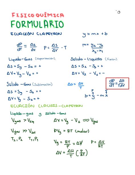 Solution Formulario Fisicoquimica Studypool