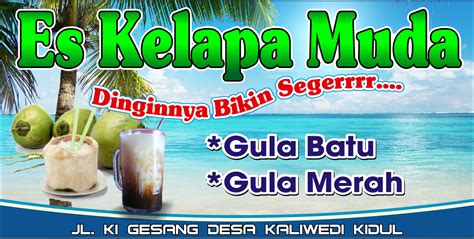 Pola Banner Spanduk Es Kelapa Muda Cdr Landai