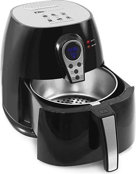 Elite Platinum EAF 05SS Air Fryer Black 3 2 Quart Air Fryer Cooker