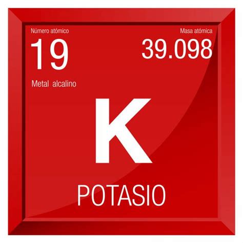 Potasio Symbol Potassium In Spanish Language Element Number 19 Of