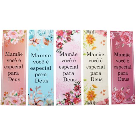 Kit 25 Lembrancinhas Evangélicas Dia Das Mães Marca Página Loja