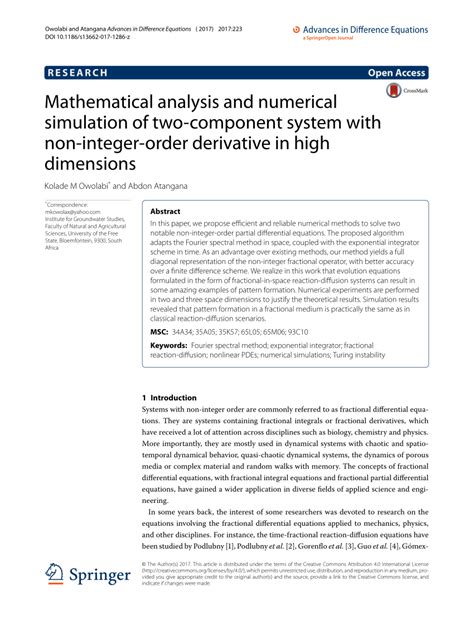 pdf mathematical analysis and numerical simulation of two component system with non integer