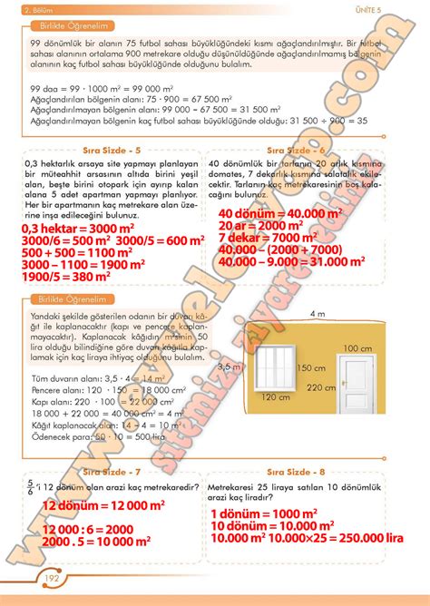6 Sınıf Matematik Ders Kitabı Meb Sayfa 190 191 192 193 Cevapları
