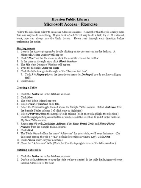 microsoft access exercise pdf microsoft access desktop environment