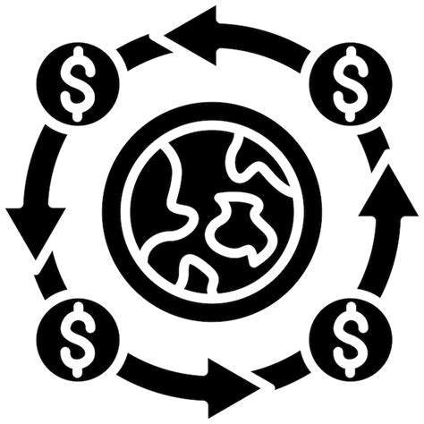 Ilustración negra sólida del glifo de economía circular Vector Premium