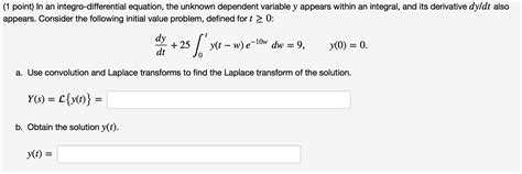 solved in an integro differential equation the unknown