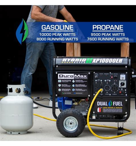 DuroMax XP10000EH 10 000 Watt Portable Dual Fuel Gas Propane Generator
