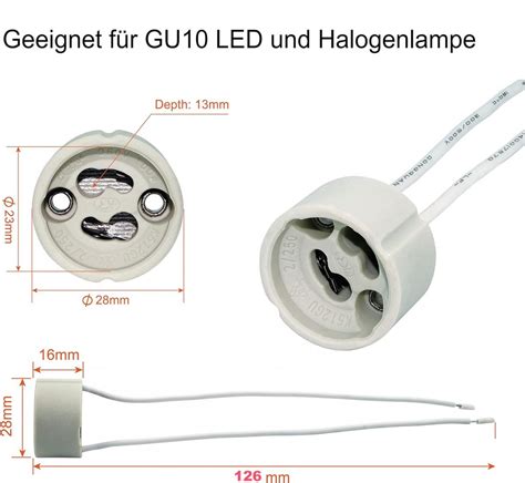 GU10 Fassung 230V Lampenfassung Sockel für 230V GU10 LED Halogen Lampe