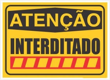 Adesivo Placa Sinaliza O Interditado Cm X Cm