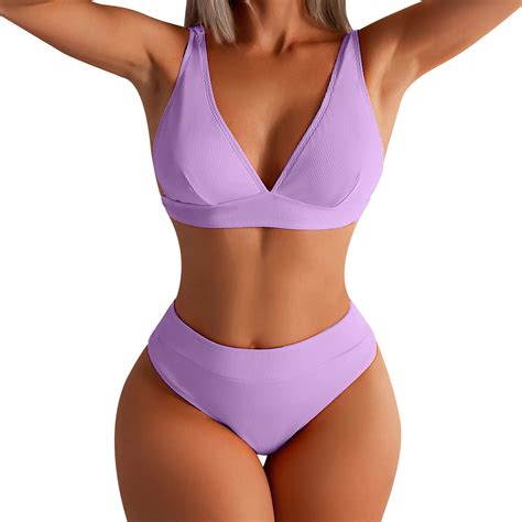 Aboser Women Sexy Brazilian Bikini Set 2 Piece Triangle Tops With Thong
