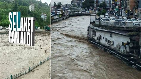 Karadeniz sel felaketi Dereler taştı yollar göle döndü evleri su