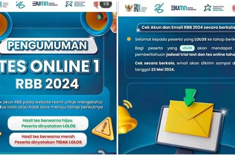 Hasil Tes Online Tahap Satu Rekrutmen Bersama BUMN RBB 2024 Telah