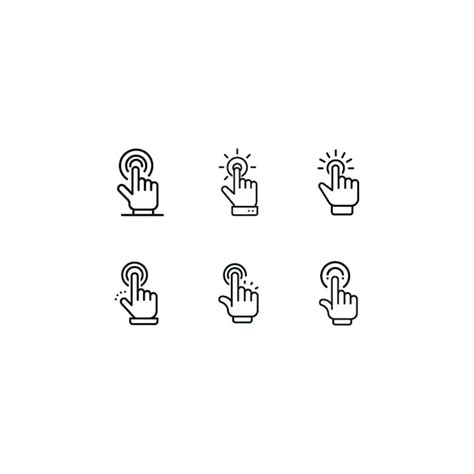 Premium Vector Hand Clicking Icons Set Vector