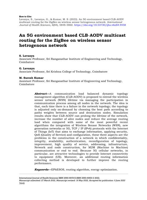 pdf 5g environment based clb aodv multicast routing for the zigbee on wireless sensor