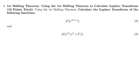 solved 3 1st shifting theorem using the 1st shifting