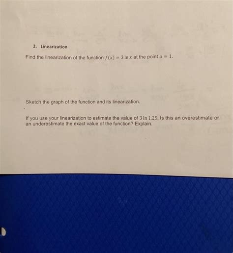 solved 2 linearization find the linearization of the