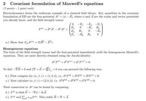 solved 2 covariant formulation of maxwell s equations 7