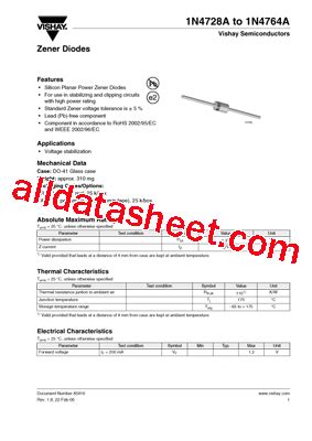 1N4745A Datasheet PDF Vishay Siliconix