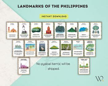 Philippine Regions Landmarks 17 Flashcards 38 Cards Printable