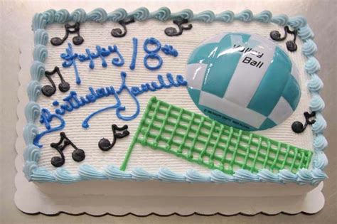 A Birthday Cake With A Volleyball Theme On It