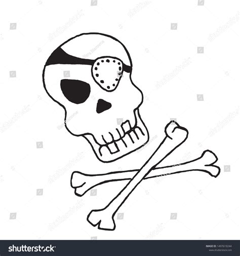 Jolly Roger Eyepatch Logo Template Evil Vector De Stock Libre De