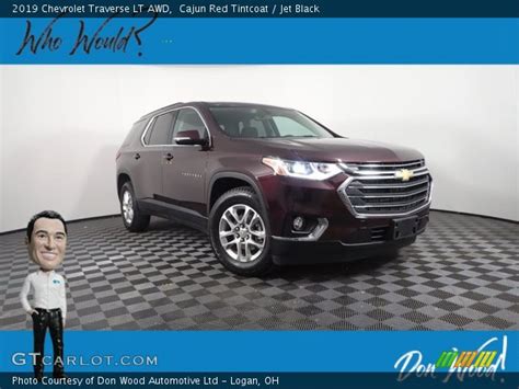 Cajun Red Tintcoat Chevrolet Traverse Lt Awd Jet Black