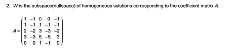solved for each of the following subspaces determine a