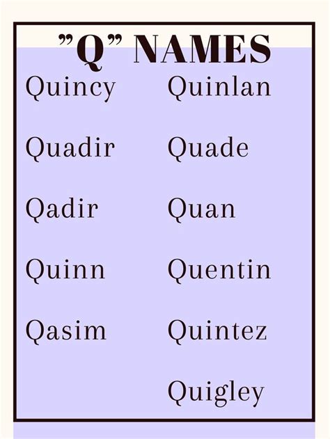 Q Names Names Best Character Names Name Inspiration