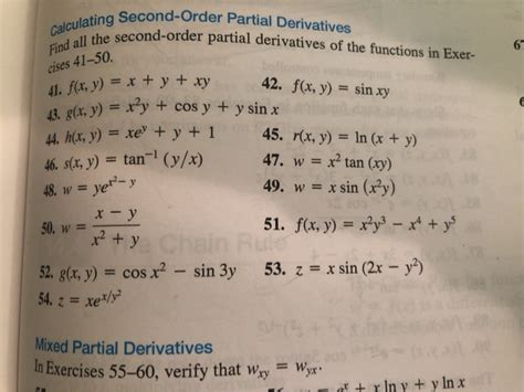 solved 6 calculating second order partial derivatives find