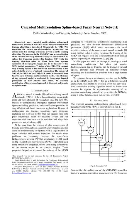 pdf cascaded multiresolution spline based fuzzy neural network
