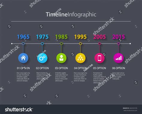 Vector Timeline Infographic With Diagrams Royalty Free Stock Vector