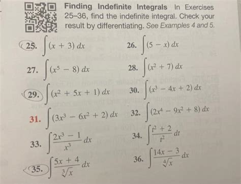 solved finding indefinite integrals in exercises 25 36 find