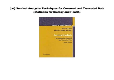 [ pdf~] survival analysis techniques for censored and truncated data…